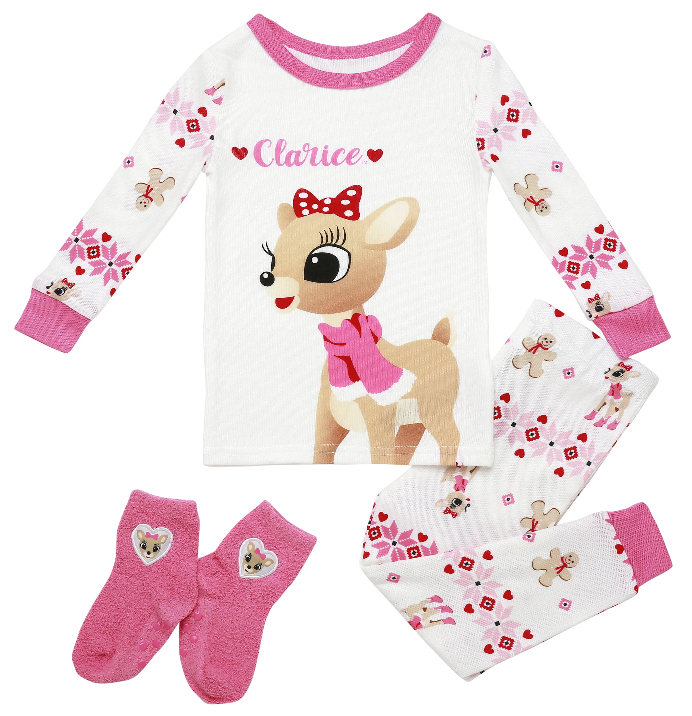 Rudolph the Red Nosed Reindeer 3 Piece Snug Fit Pajamas Set for Girls ...