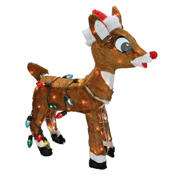 Rudolph the Red Nosed Reindeer Christmas 24" Prelit Standing Outdoor Decoration - Clear Lights ...