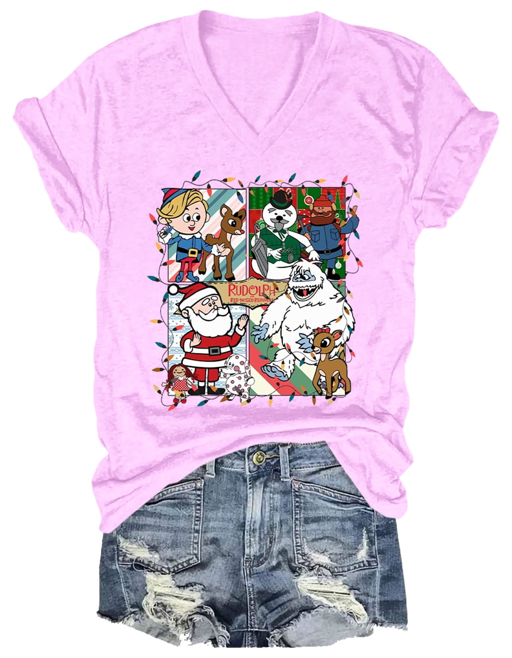 Rudolph the Red Nosed Reindeer Christmas V-Neck Shirt, Rudolph the Red ...