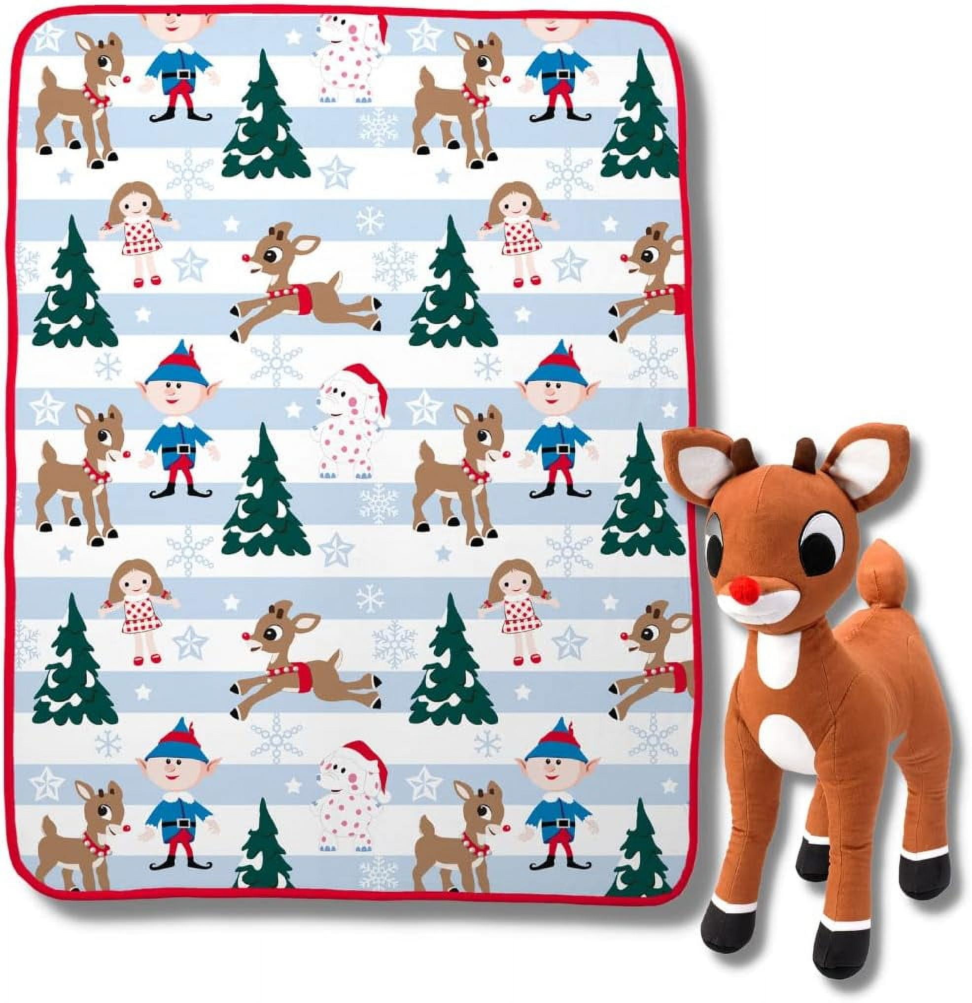 Rudolph the Red-Nosed Reindeer Plush Character Pillow + Throw Set ...