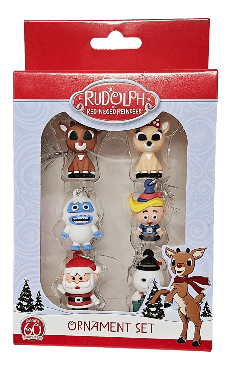Rudolph the Red Nosed Reindeer Set of 6 Mini Christmas Tree Ornaments ...