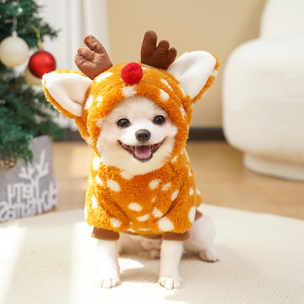 Rudolph the Reindeer Pet Costume - Cozy Fleece Christmas Outfit for ...