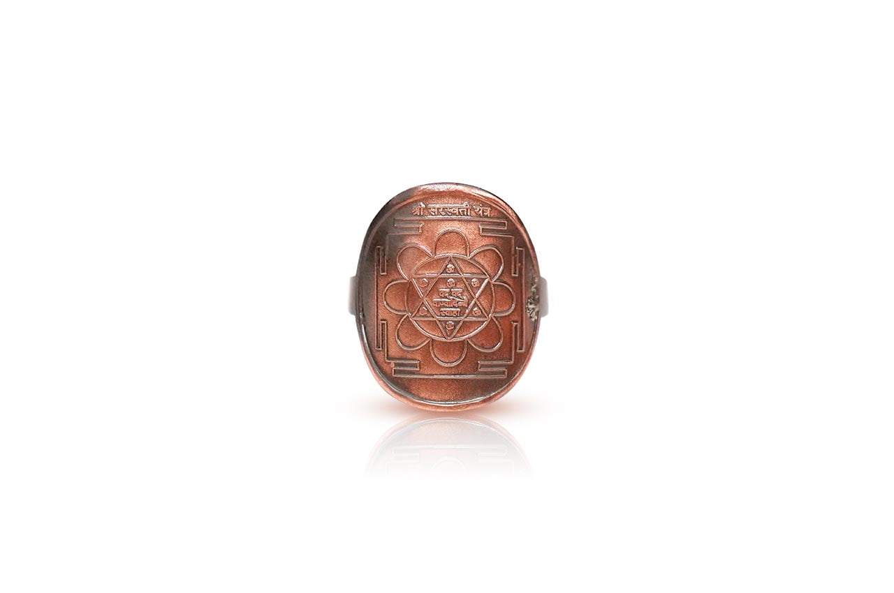 Rudra Centre Saraswati Yantra Ring - Copper - Walmart.com