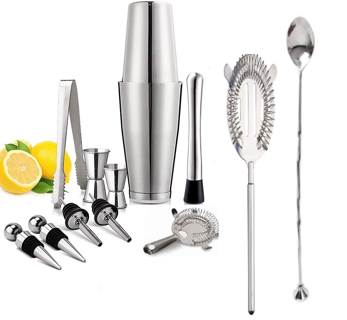 Rudra Exports 13 Piece Cocktail Shaker Bar Tools SetBartender Kit with ...