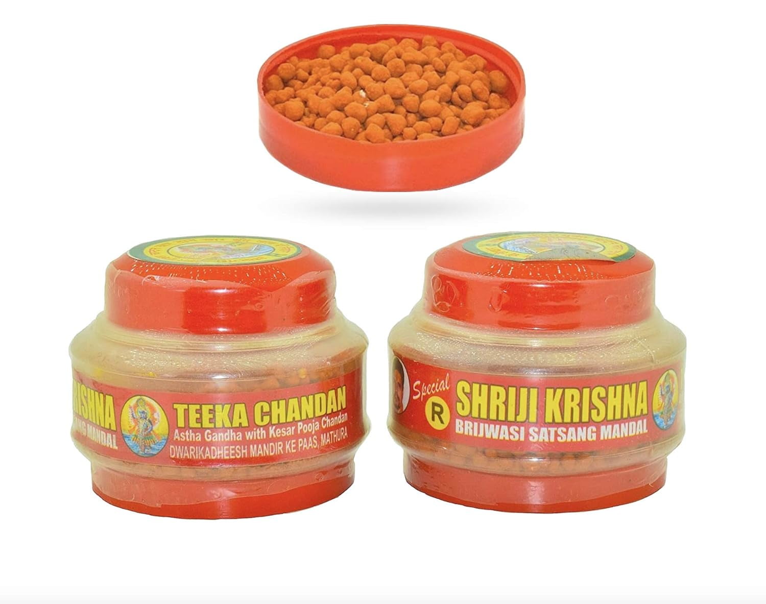 Rudradivine Ashtagandha Kesar Chandan Puja Tika 200 GM for Laddu Gopal Ji Scented Tilak Granules ...