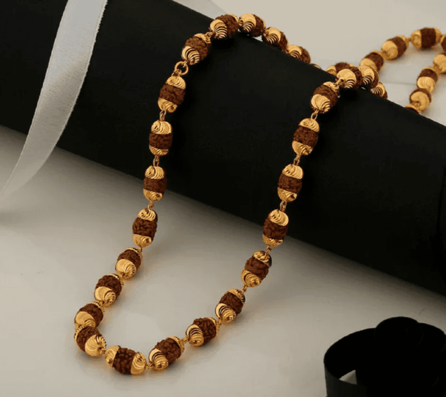 Rudraksha Necklace Chain Mala 5face(Panchmukhi) Genuine Rudraksha Beads ...