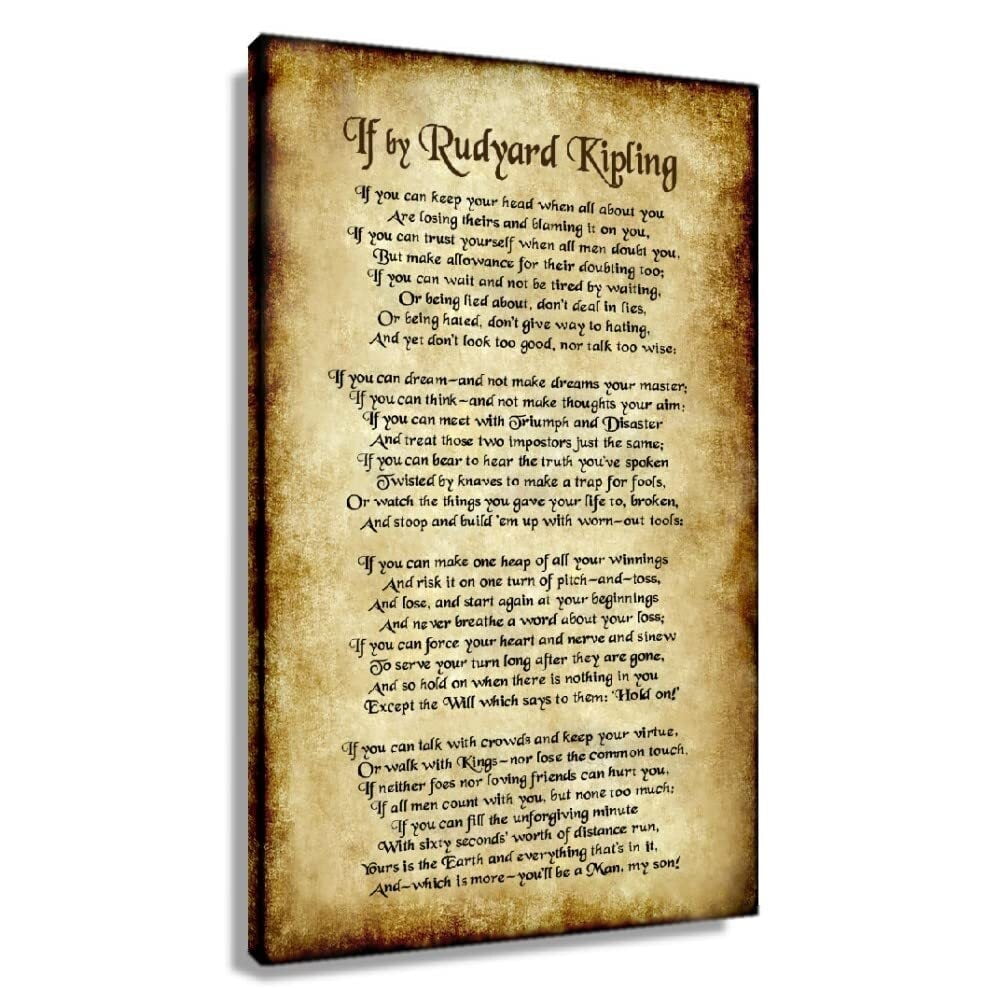Rudyard If Poster Modern Poem Framed Motivational Wall Art Print Retro ...