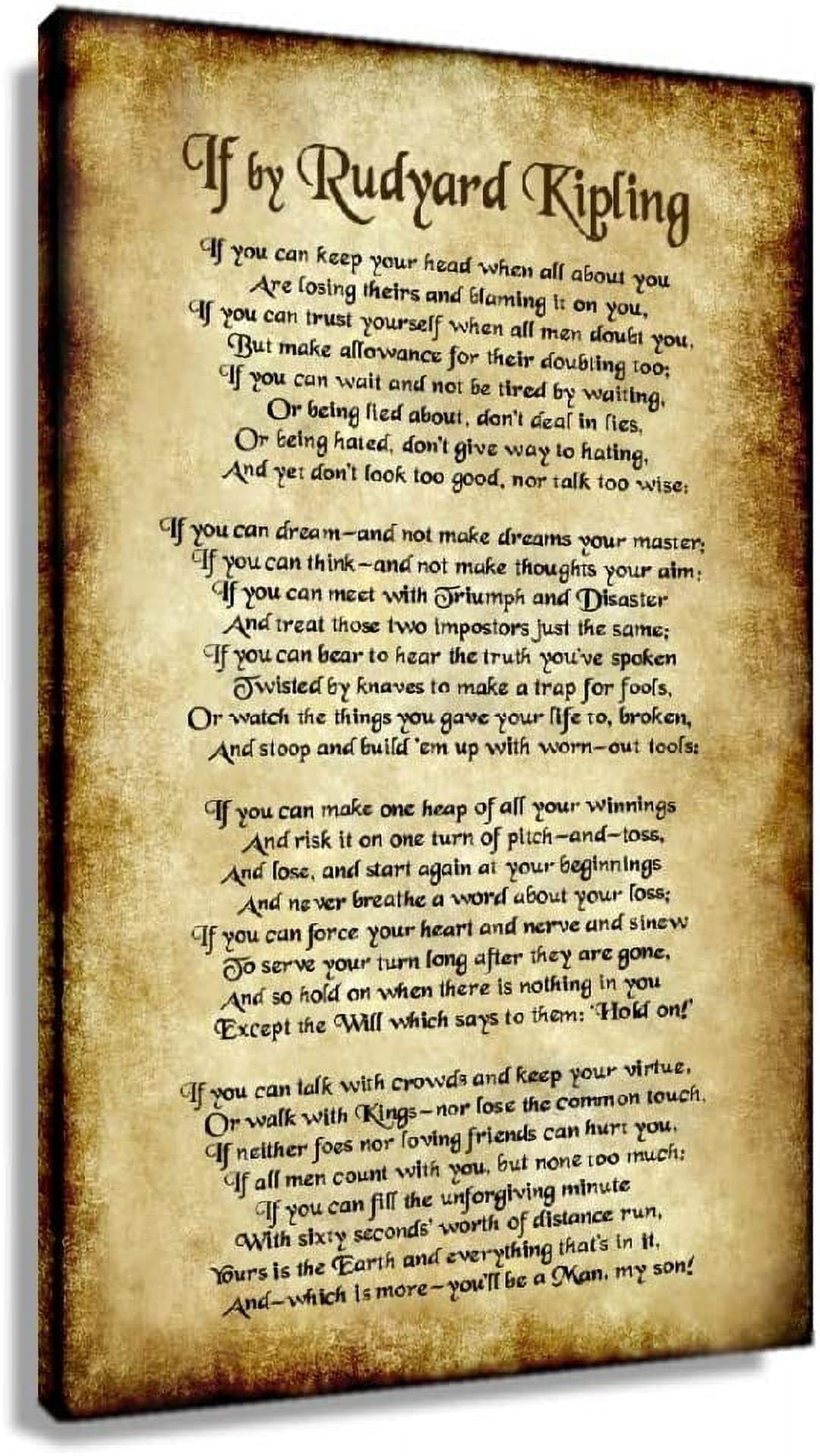 Rudyard If Poster Modern Poem Framed Motivational Wall Art Print Retro ...