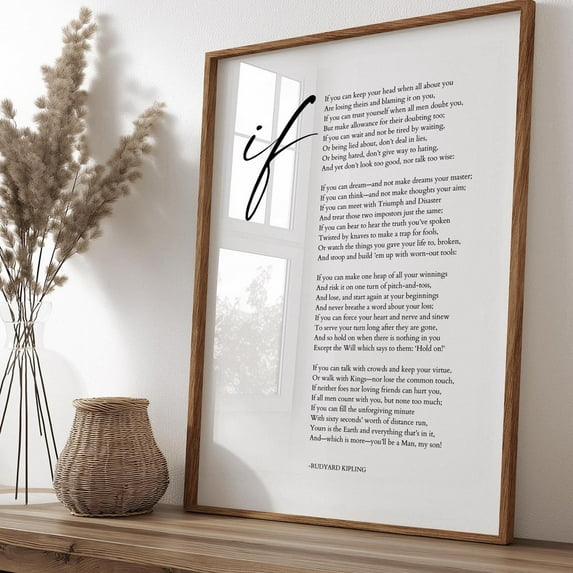 Rudyard Kipling Poem If Rudyard Kipling Poetry If Rudyard Kipling Print ...