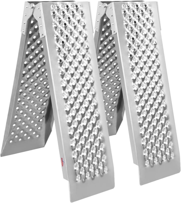 Ruedamann 5FT 2Pcs Aluminum Shed Ramp, 9.4" W Folding Powersports ...