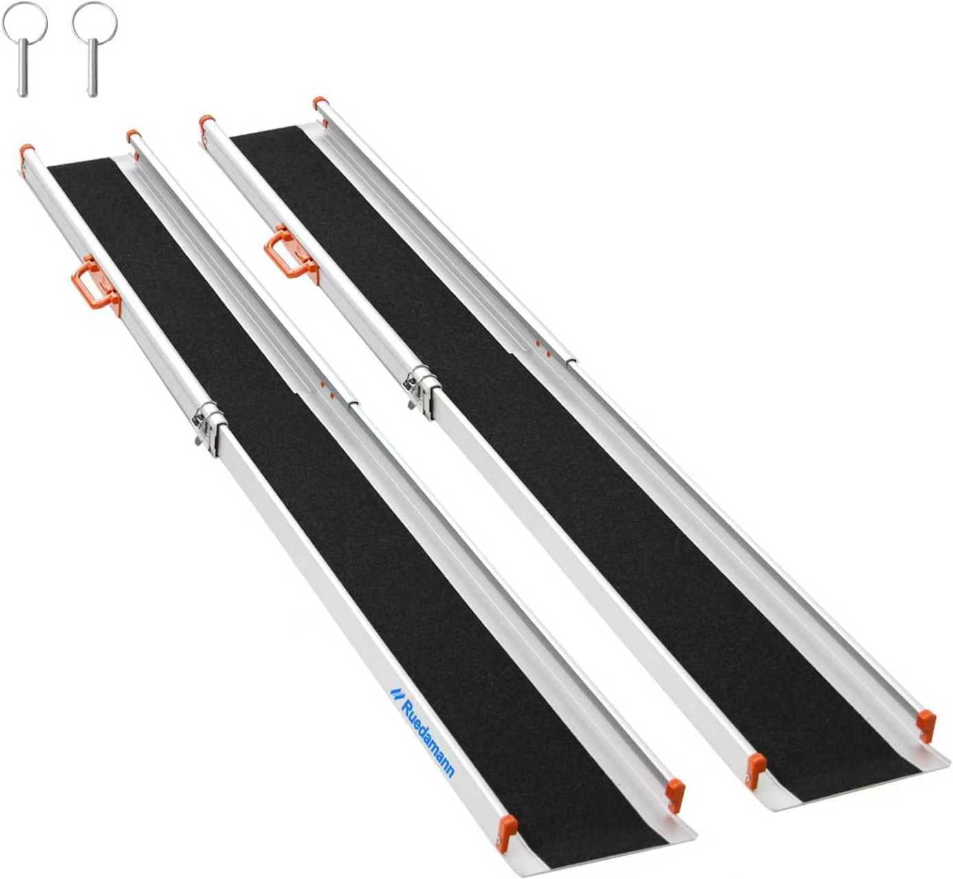 Ruedamann 8' Adjustable Aluminum Wheelchair Ramp,Portable Telescoping ...