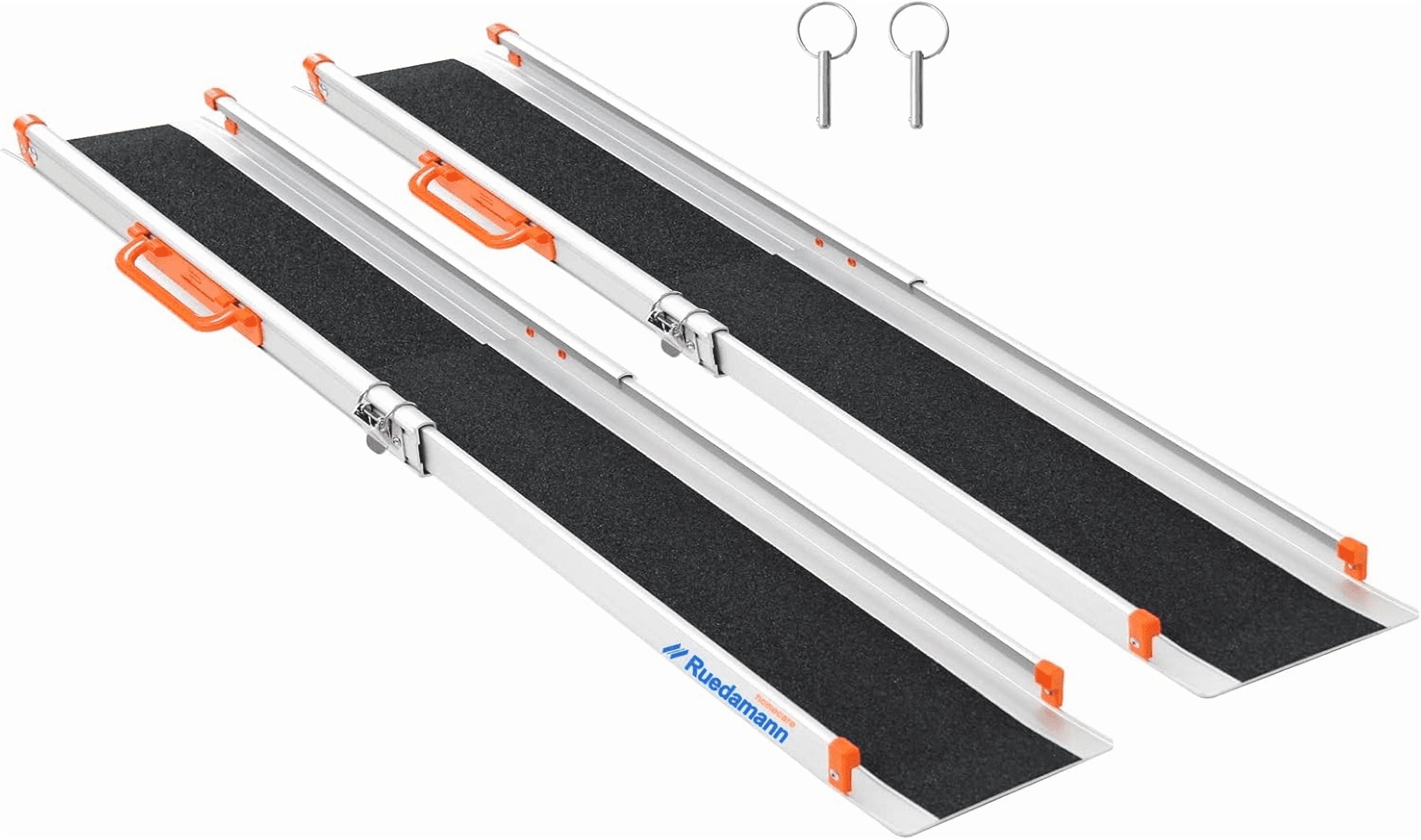 Ruedamann Portable Wheelchair Ramp, 5FT Adjustable Aluminum Ramp for ...
