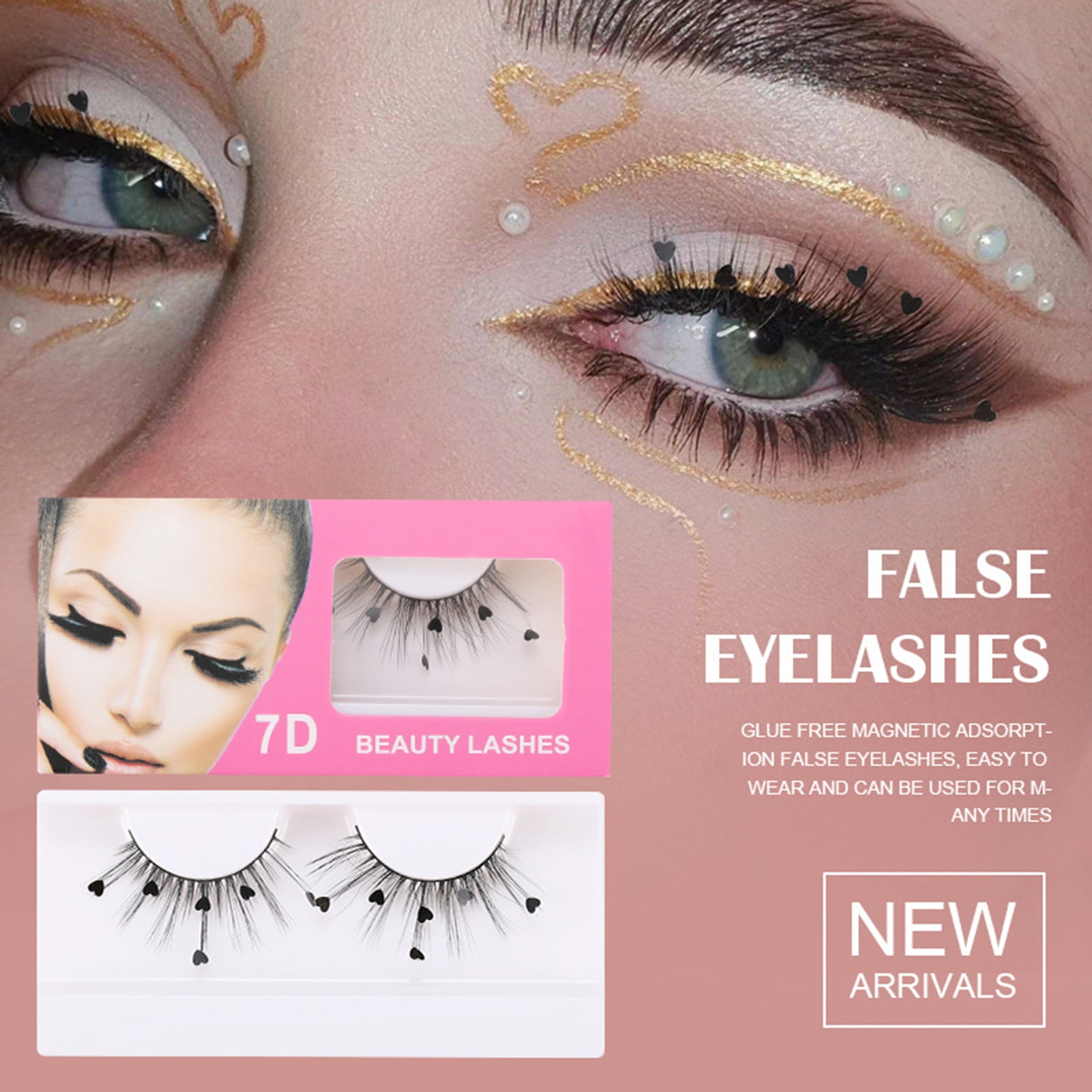 Ruestay 1 Pair 3D False Lashes Thin Long Lash Clusters & Self Adhesive ...