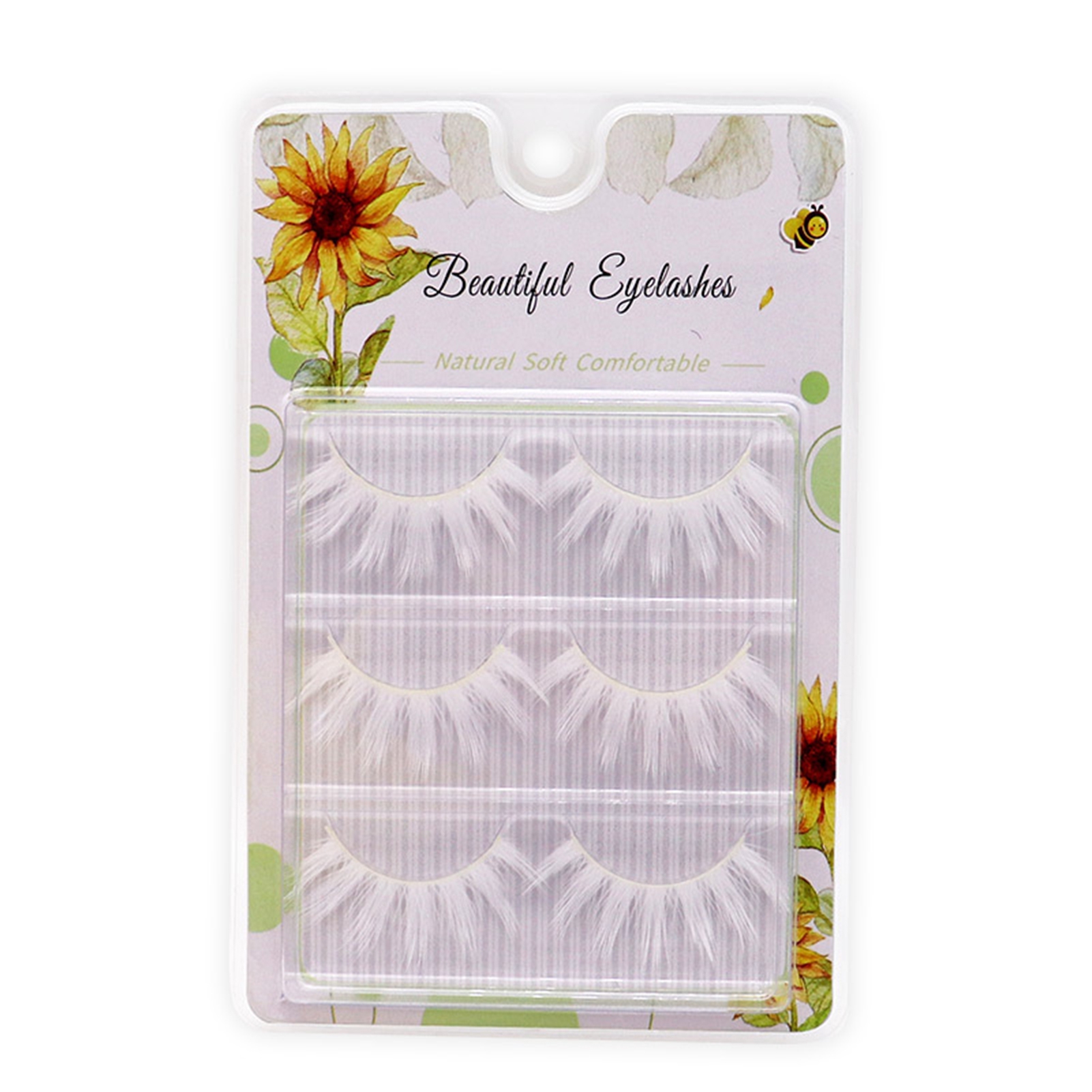 Ruestay White False Eyelashes Cosplay Thick Lashes 3 Pairs Eyelashes ...