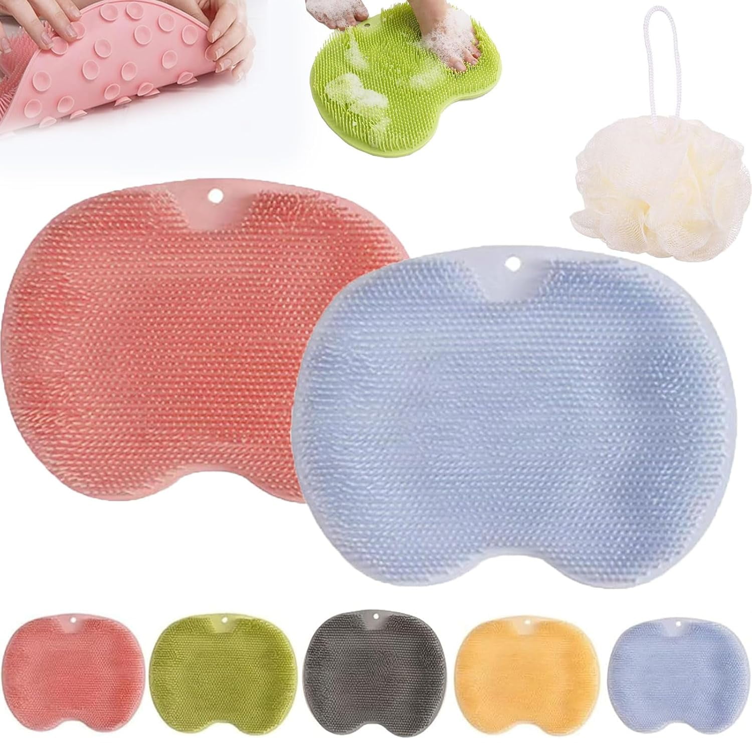 Rufenpurify Silicone Shower Foot Scrubber Mat – Hands-Free Silicone ...