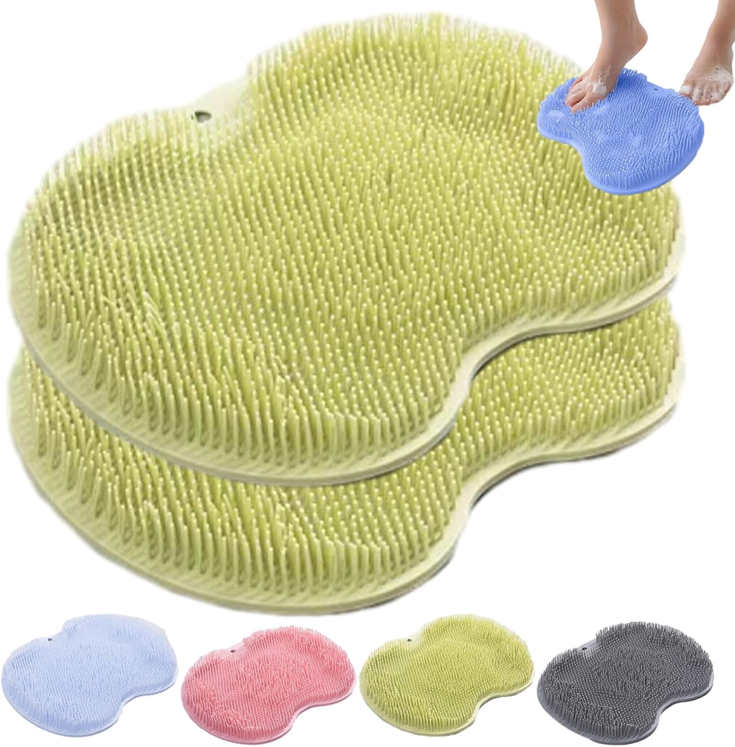 Rufenpurify Silicone Shower Foot Scrubber Mat, Non-Slip Exfoliating ...