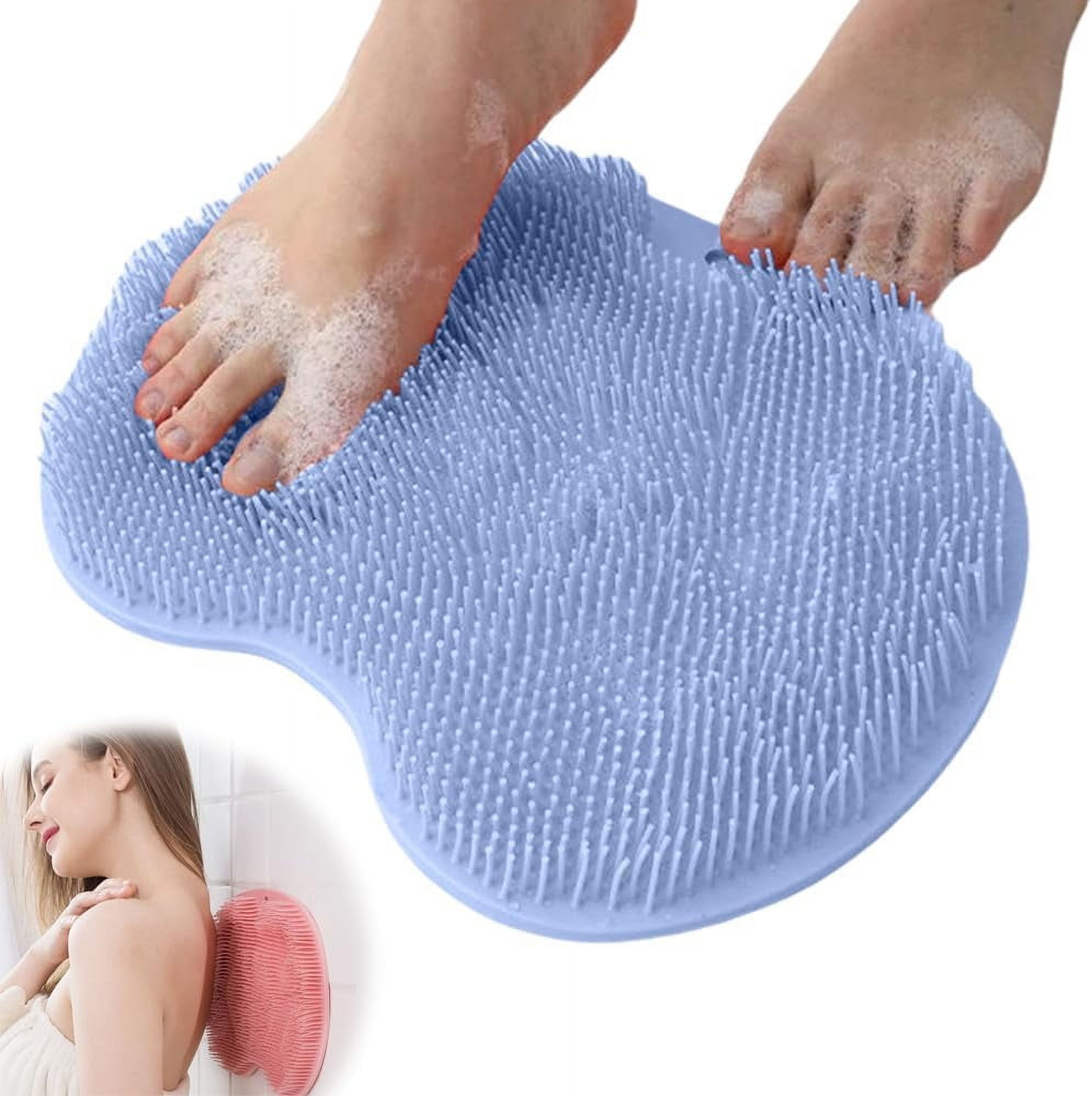 Rufenpurify Silicone Shower Foot Scrubber Mat,Shower Mat with Non-Slip ...