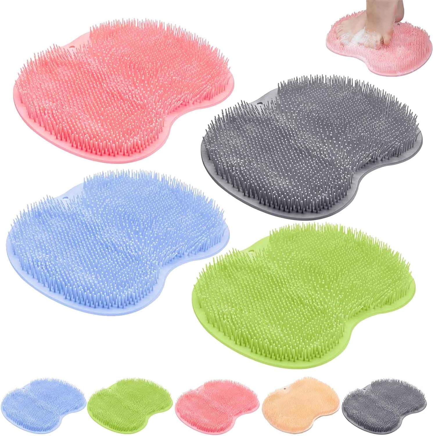Rufenpurify Silicone Shower Foot Scrubber Mat, Upgrade Shower Foots ...
