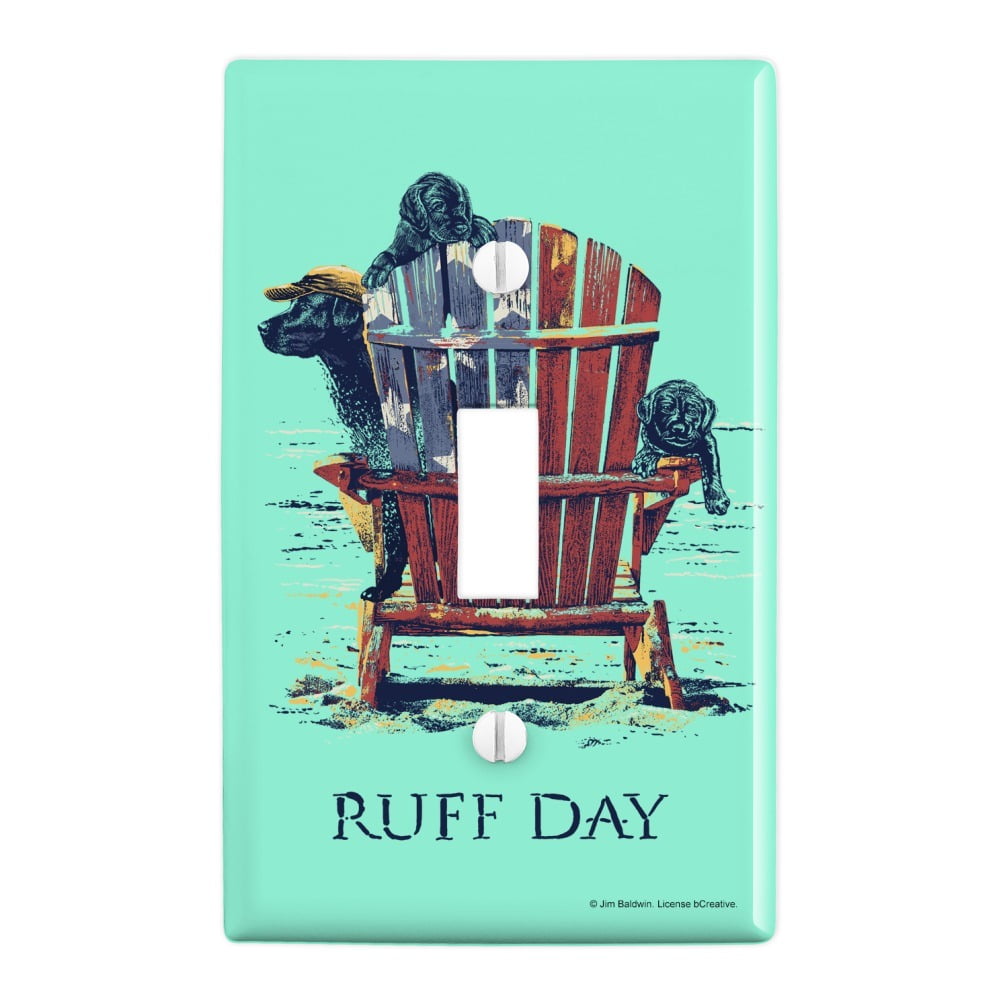 Ruff Day Labrador Lab Dogs Rough Plastic Wall Decor Toggle Light Switch ...