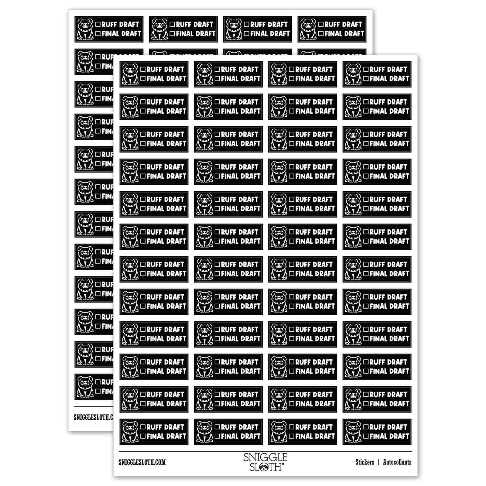 Ruff Rough Draft Final Checklist Teacher Student School Sticker Set ...