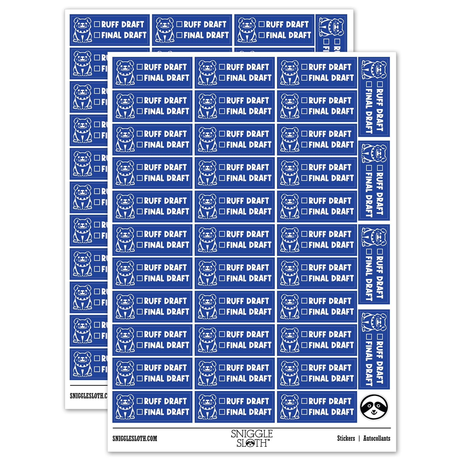 Ruff Rough Draft Final Checklist Teacher Student School Sticker Set ...