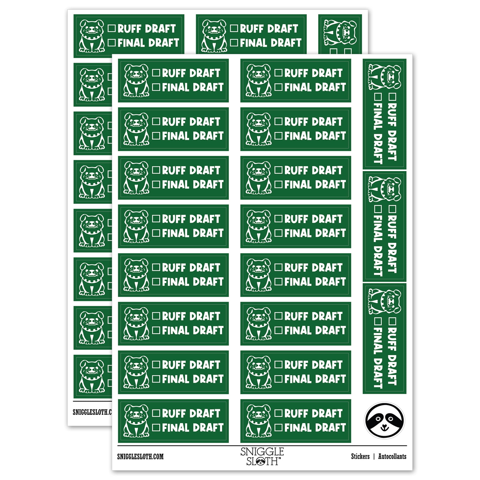 Ruff Rough Draft Final Checklist Teacher Student School Sticker Set ...
