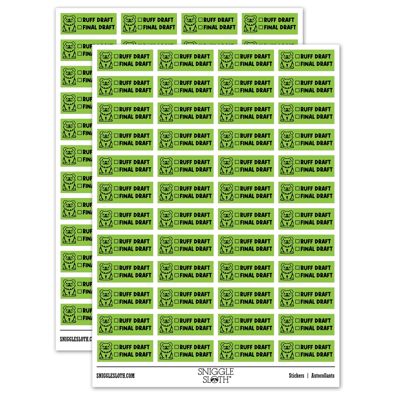 Ruff Rough Draft Final Checklist Teacher Student School Sticker Set ...