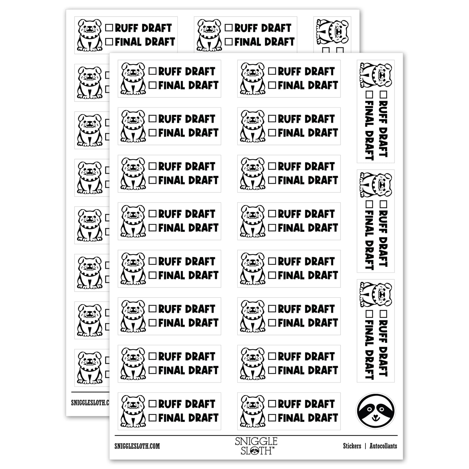 Ruff Rough Draft Final Checklist Teacher Student School Sticker Set ...