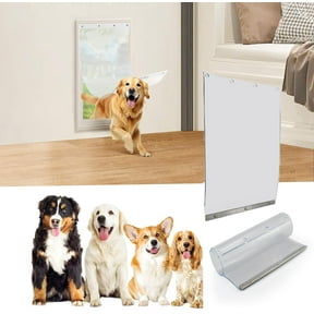 SHZOND Extra-Large Aluminum Dog Door with Magnetic Flaps, Suitable for ...