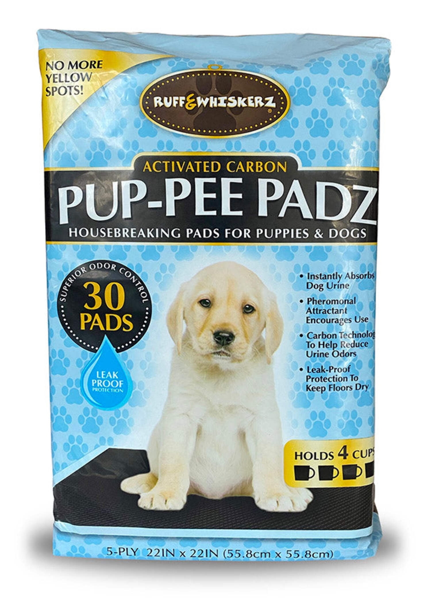 Ruff Whiskerz Charcoal Activated Pup-Pee Pads 30 Count - KTR Group - Walmart.com