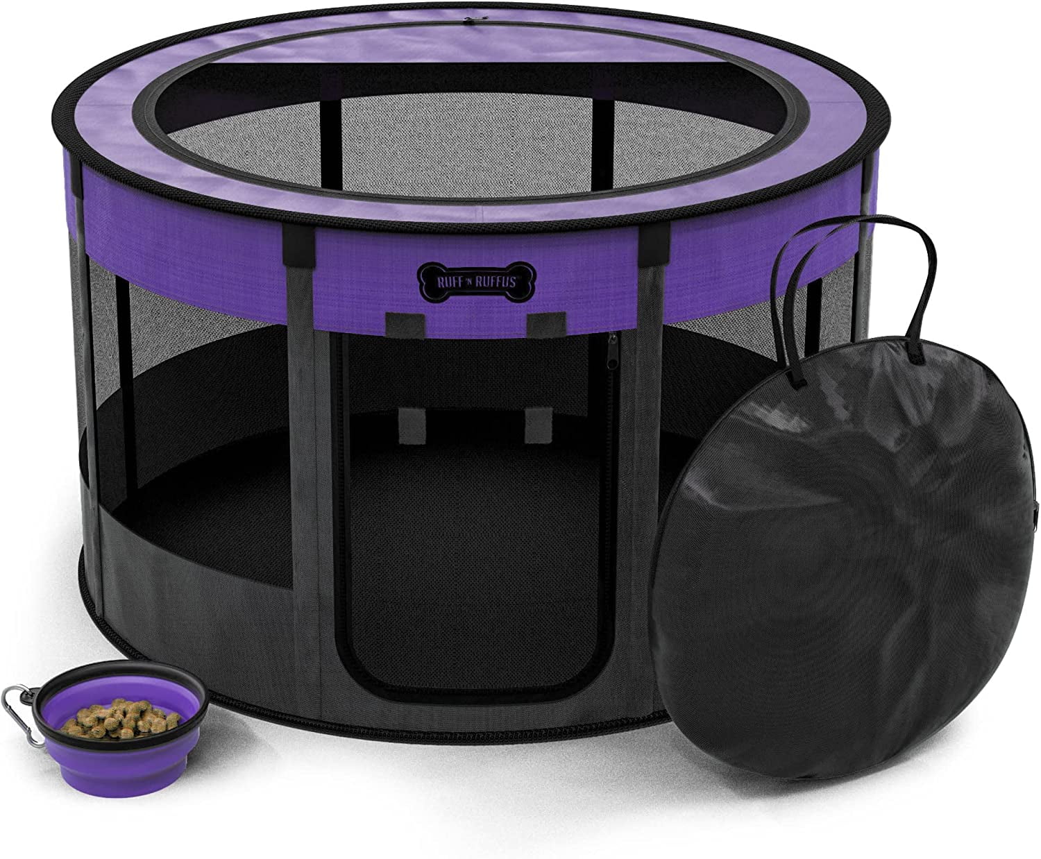 Ruff 'n Ruffus Portable Foldable Pet Playpen + Free Carry Case & Bowl ...
