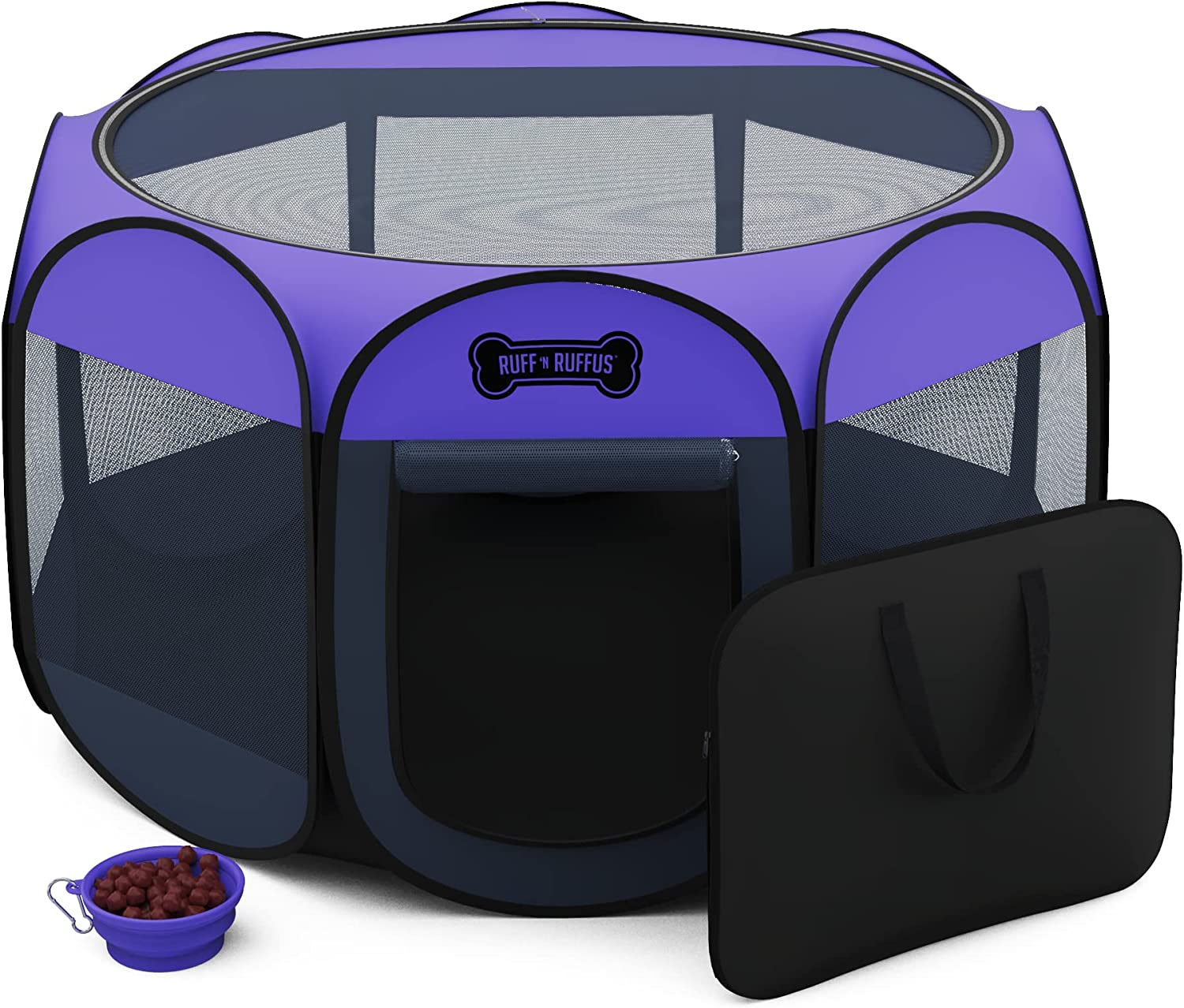Ruff 'n Ruffus Premium Portable Foldable Dog Playpen + Free Carry Case ...