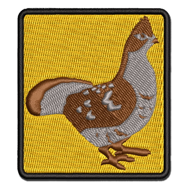 Ruffed Grouse on Alert Applique Multi-Color Embroidered Hook & Loop ...