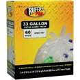 Ruffies Pro, Extra Large Wing Tie Clear Trash Bags, 33 Gallon, .75 Mil ...