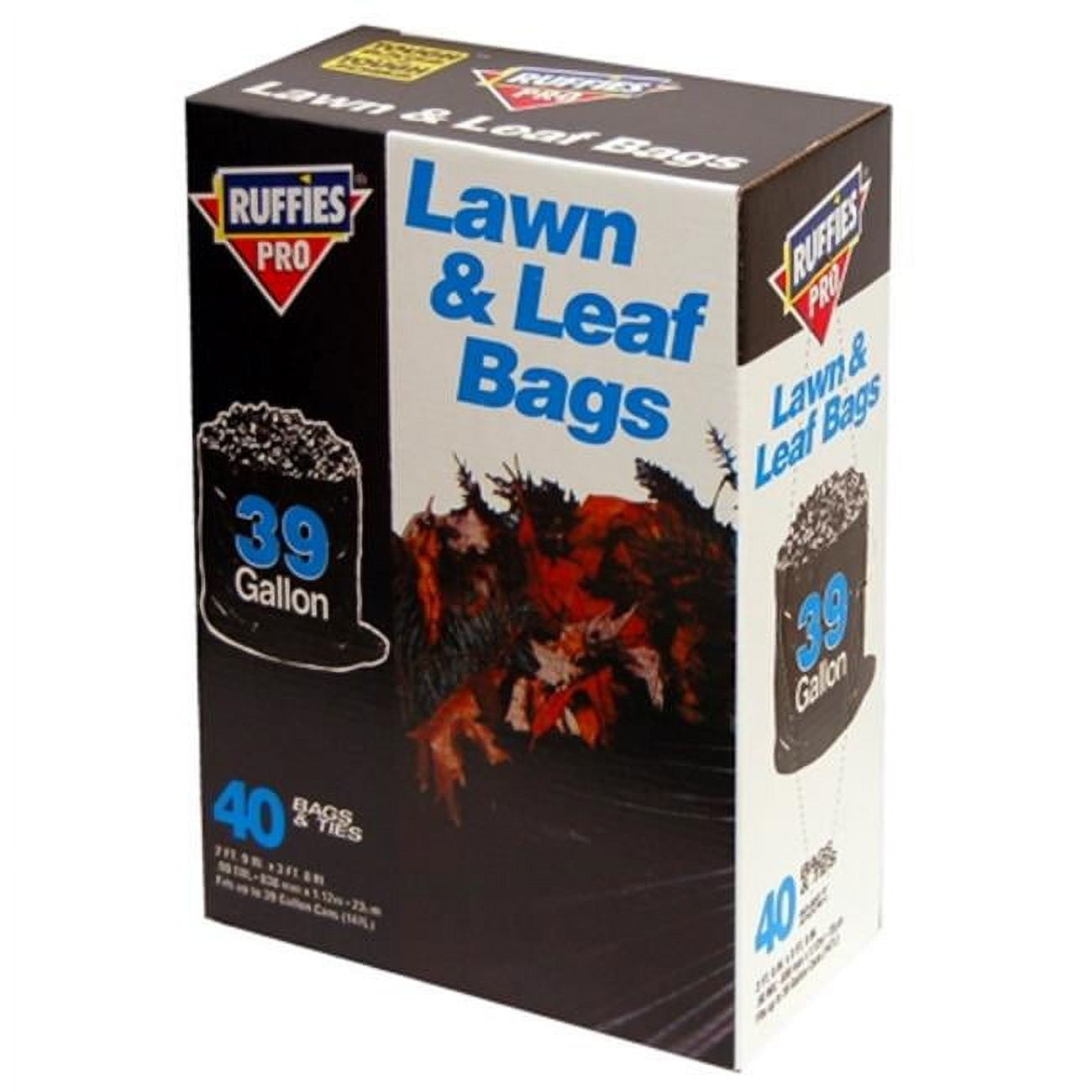 Ruffies Pro Wing Tie Lawn & Leaf Bags, 39 Gallon, 40 Count - Walmart.com