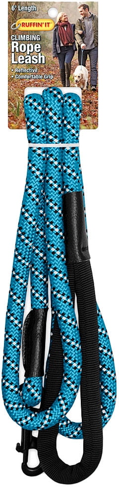 Ruffin' It Reflective Climbing Rope Leash - Blue - Walmart.com
