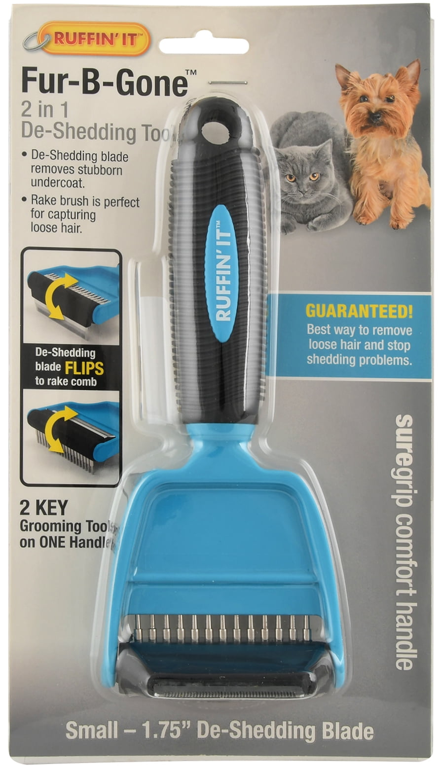 Ruffin' It Fur-B-Gone Pet Deshedding Tool, Small, Great for Dogs & Cats ...