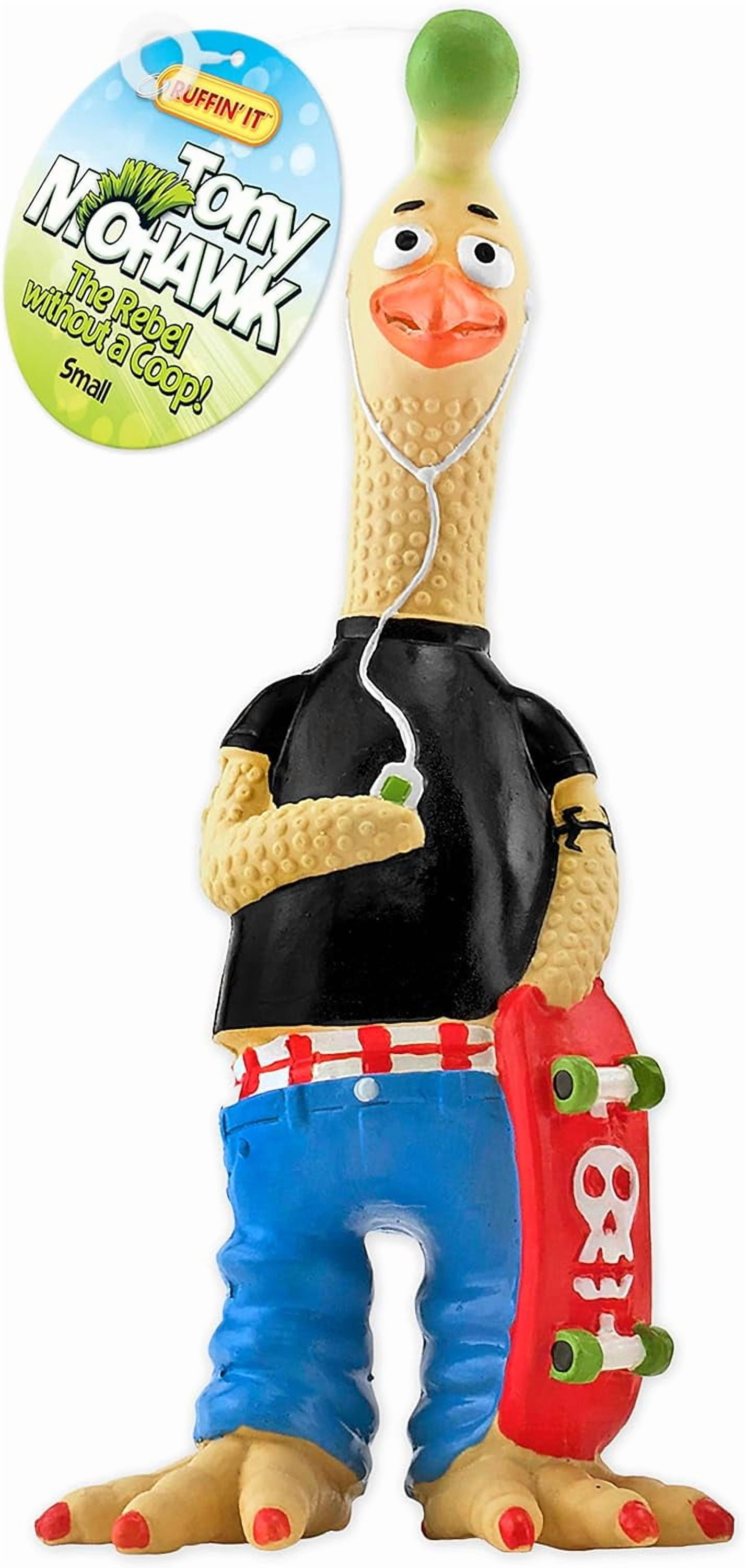 Ruffin' It Tony Mohawk Durable Latex Chicken Dog Toy, Small - Walmart.com