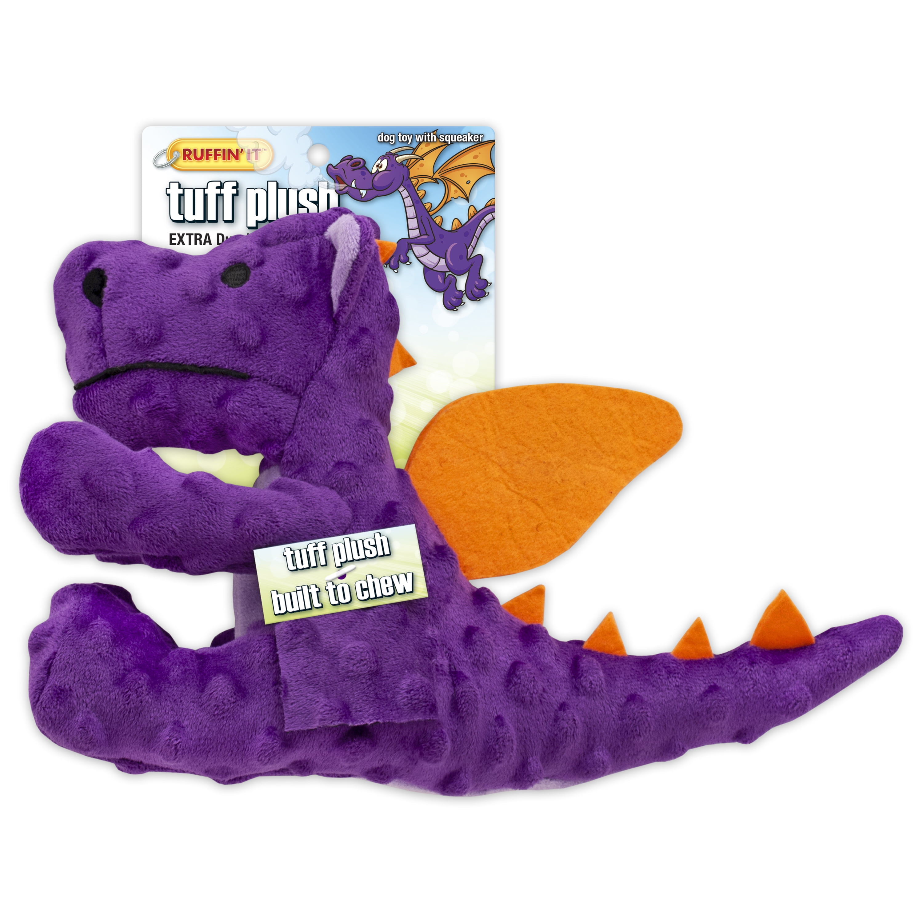 Ruffin' It Tuff Stuffed Plush Dragon Dog Toy - Walmart.com