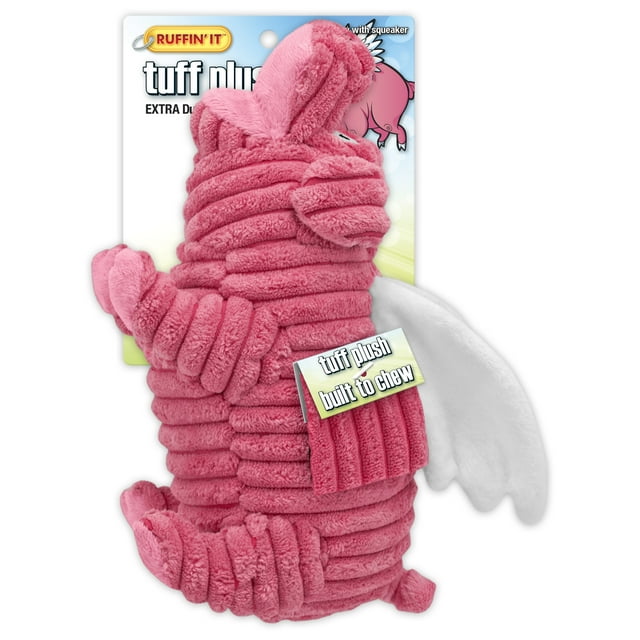 Ruffin' It Tuff Stuffed Plush Flying Pig Dog Toy - Walmart.com