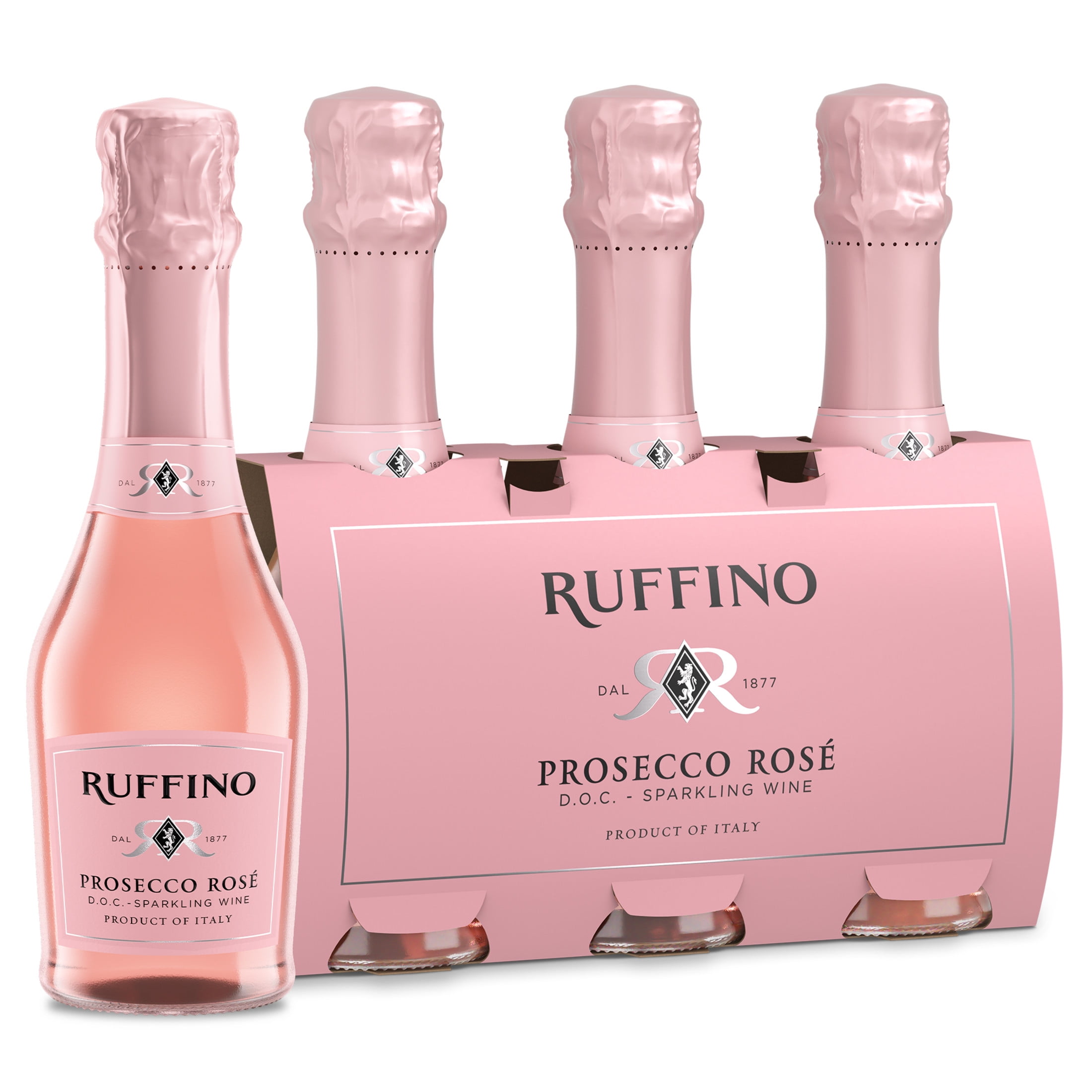 Ruffino Prosecco Rosé Italian Sparkling Wine, 3 Pack 187ml Mini Bottles, 11% ABV - Walmart.com