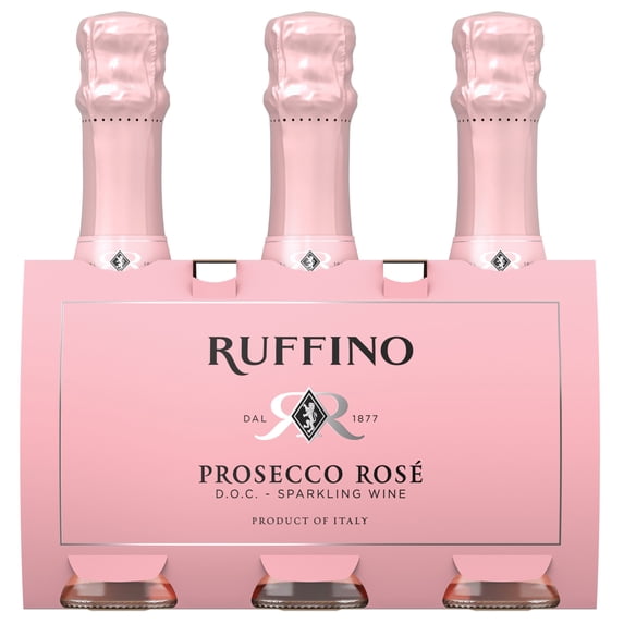 Ruffino Prosecco Rosé, Italian Sparkling Wine, 3 pack 187ml Mini ...