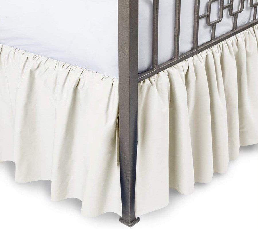 Ruffle Bed Skirt with Split Corners - 12" Tailored Drop Dust Ruffle ...