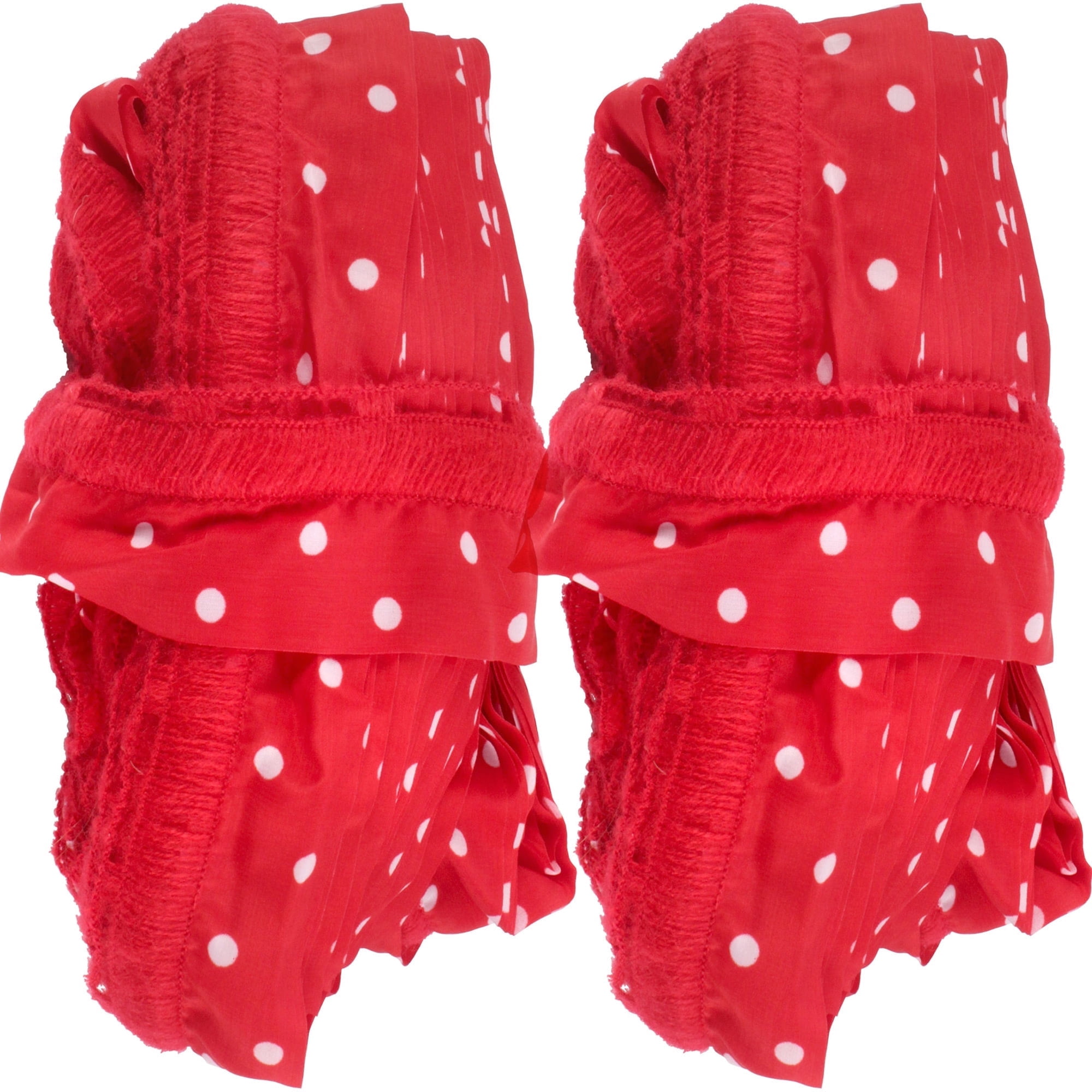 Ruffle Chiffon Ribbon Yarn - Polka Dot Red - 2 Skeins (100g/skein ...