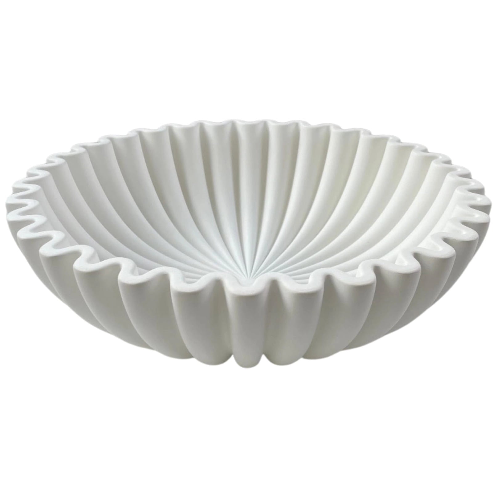Ruffle Decorative Bowl Large, Resin Sculpture with Flowing Ruffle ...