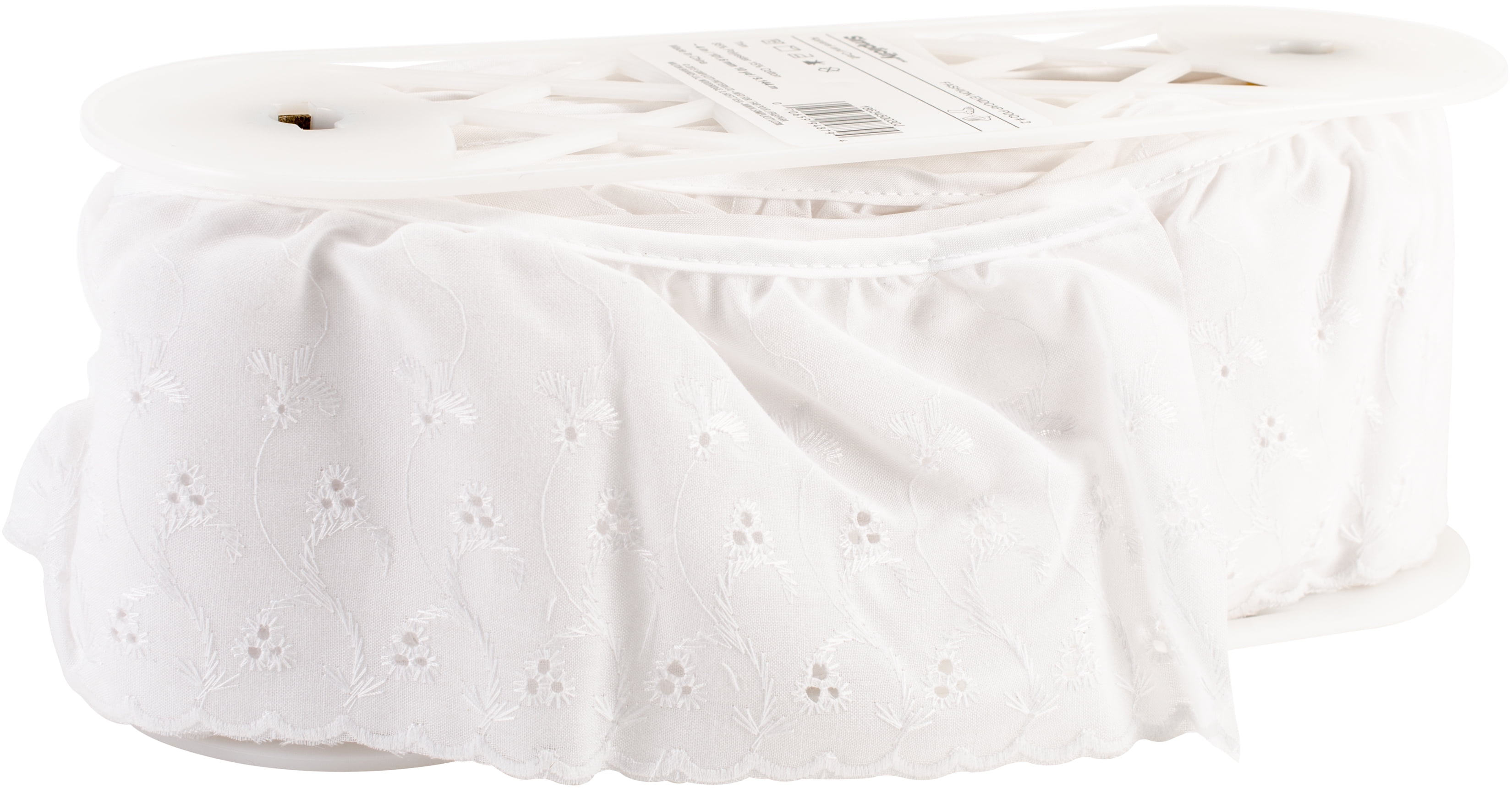 Ruffle Eyelet Swirl Lace 4" X 10yd - White - Walmart.com