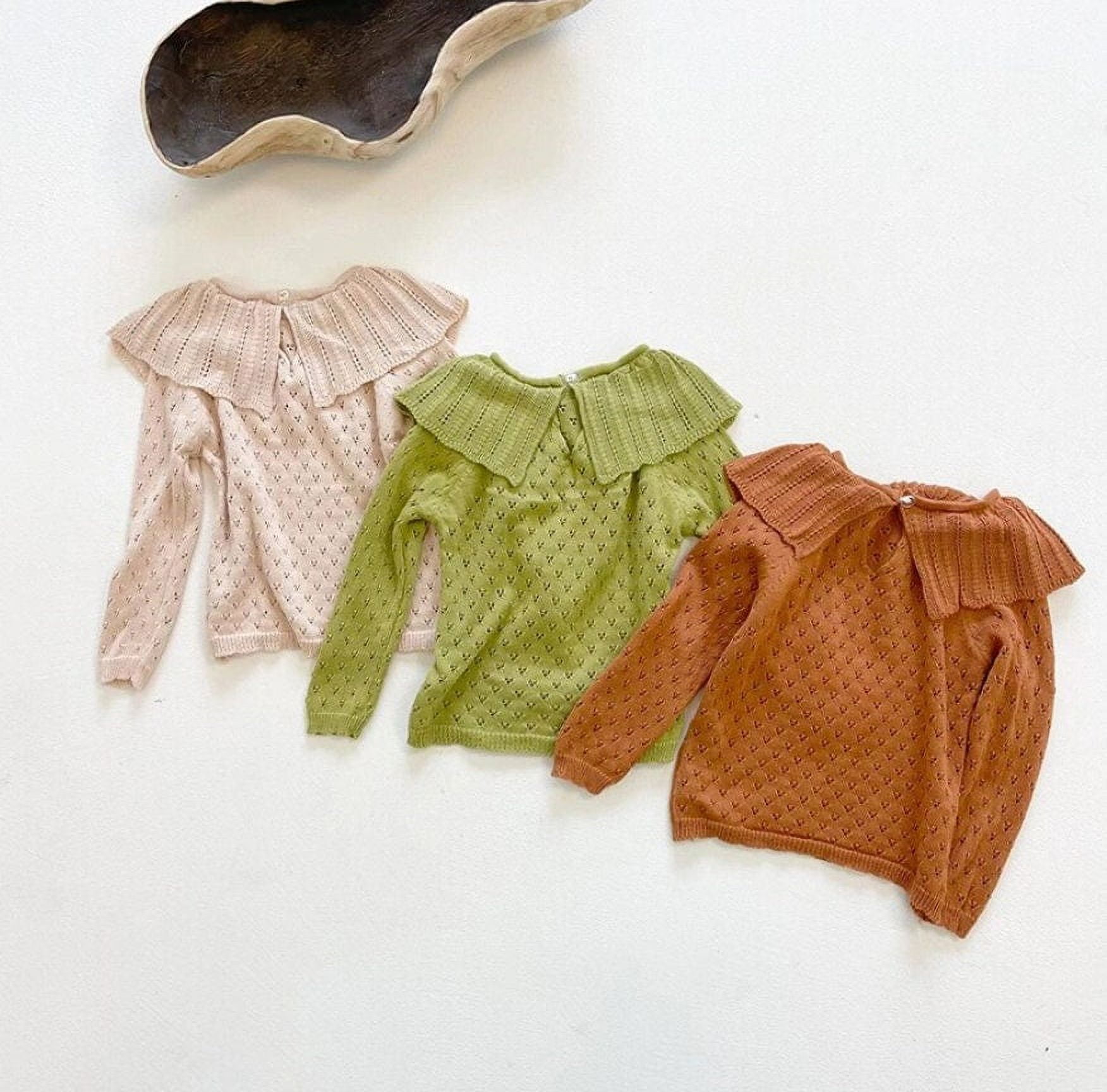 Ruffle Flap Collar Long Sleeve Knit Sweater - Walmart.com