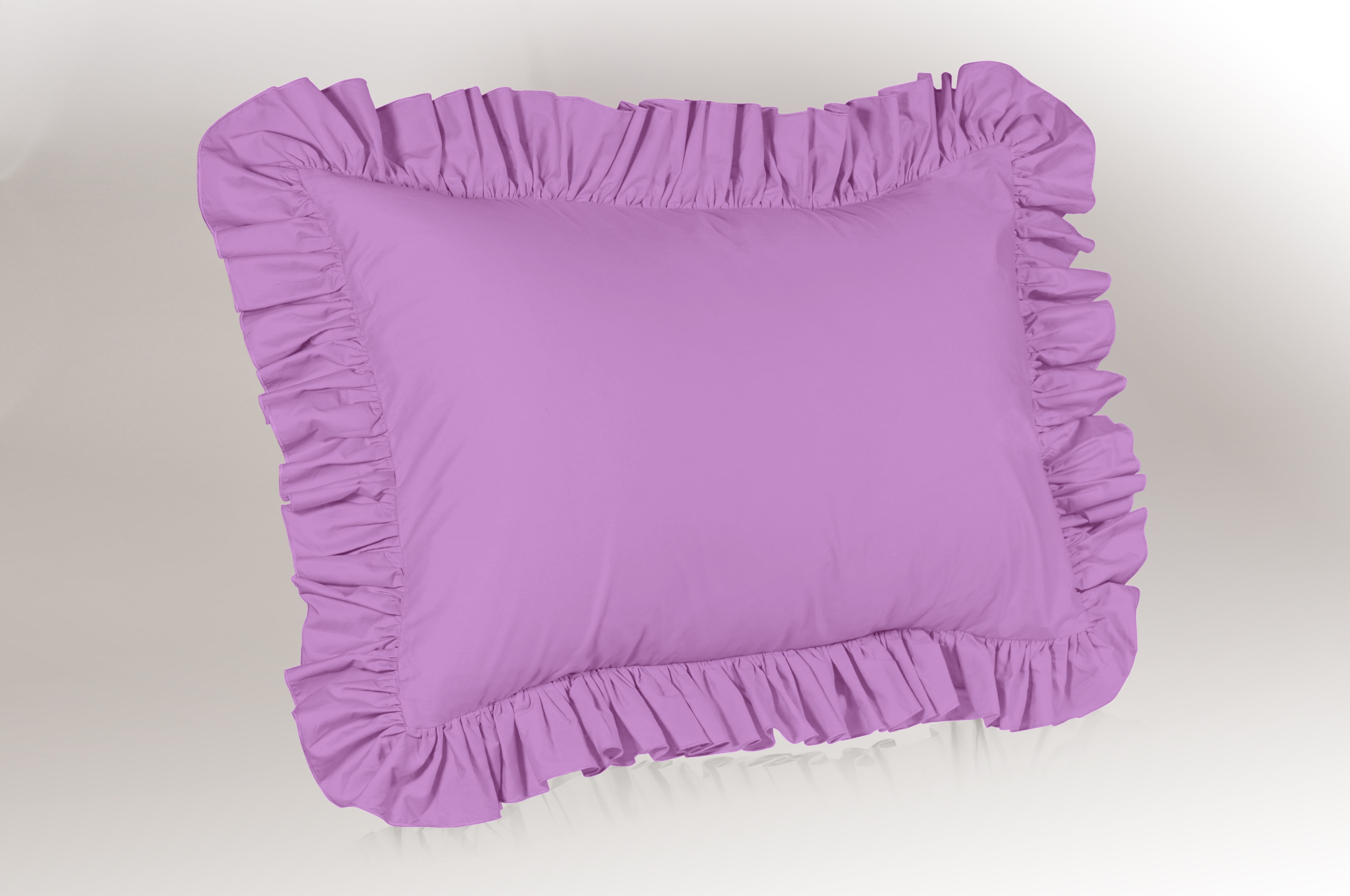Ruffle Pillow Case - Queen Pillow Sham (Lavender), Ruffle Pillow Cover ...