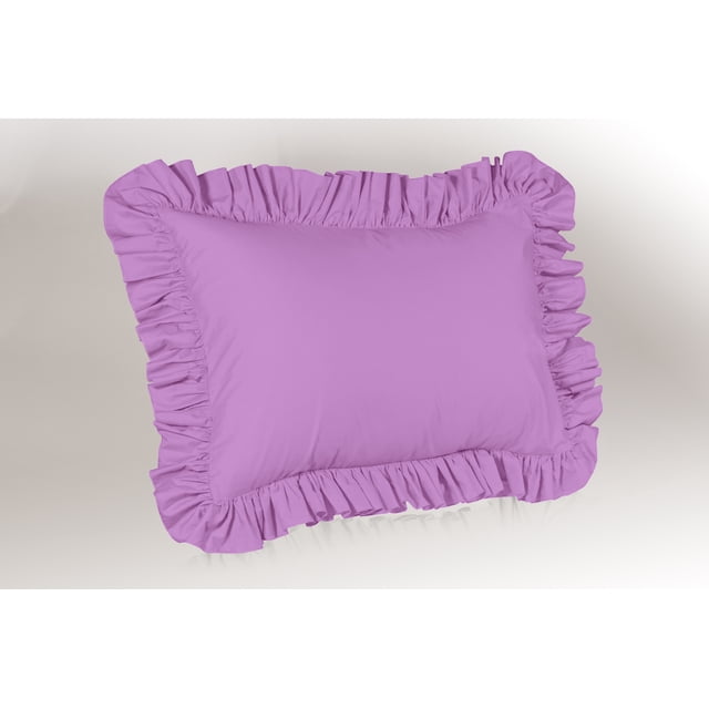 Ruffle Pillow Case - Queen Pillow Sham (Lavender), Ruffle Pillow Cover ...