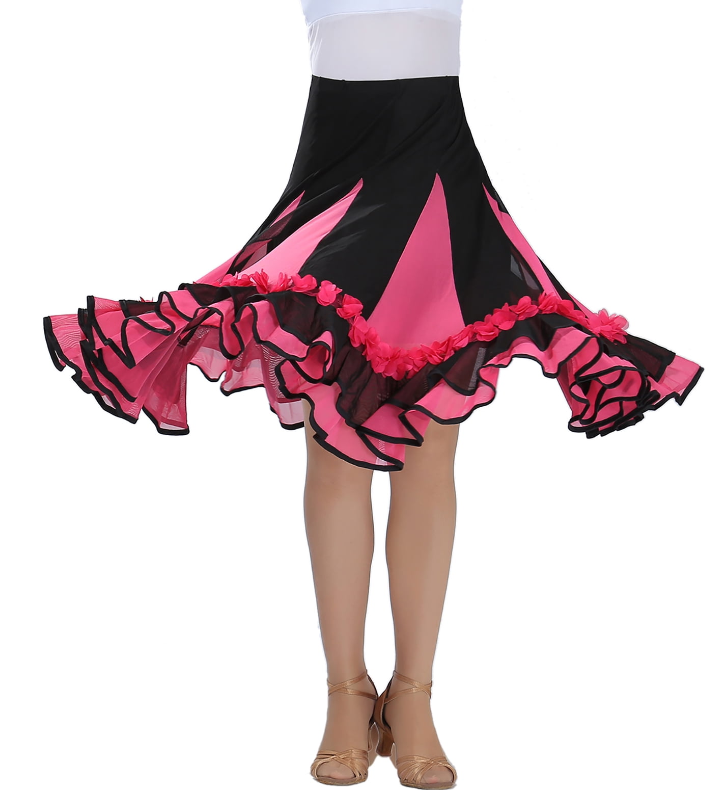 Ruffle Skater Dancing Performance Skirts Dancewear for Adults Dance ...